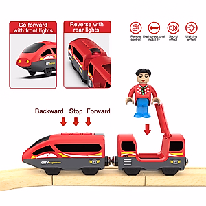 Train Track Accessories Remote Control Train, Battery Operated Locomotive Train Toy for Toddlers Train Set, Powerful Engine Train Vehicle Fits All Major Brands Railway System (Battery Not Included)