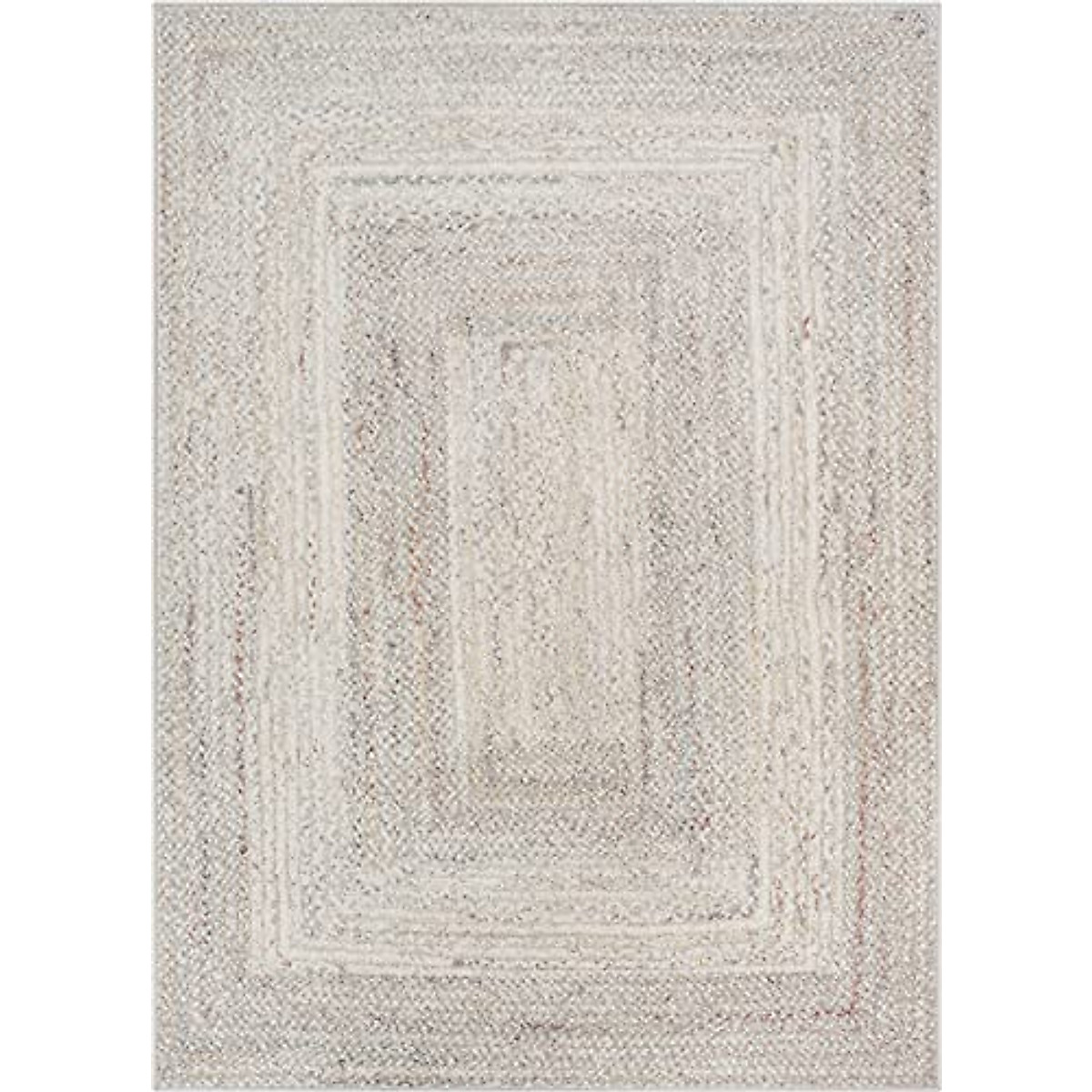Well Woven Raggi Vintage Neutral Ivory Chindi Braided Pattern Area Rug (5'3" x 7'3")