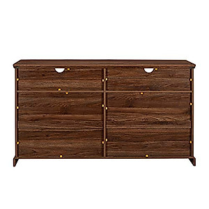 Walker Edison Classic Glass Door Universal TV Stand for TV's up to 64" Flat Screen Living Room Storage Cabinet Doors and Shelves Entertainment Center, 16"D x 58"W x 33"H, Dark Walnut