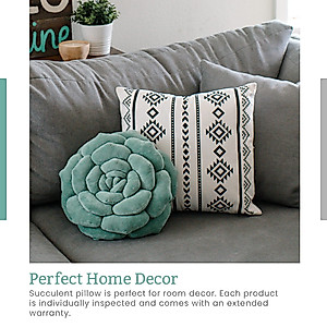 Audacious Hippo Succulent Pillow | Plant Room Decor | Double Stuffed Leaf Pillow for Couch Sofa Plush Outside Cotton Filling | Hand Stitched Flower Decorative Throw Pillows