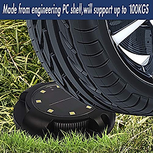 MAGGIFT 8 Pack Solar Ground Lights Outdoor, Disk Light 8 LED Warm White + 4 LED Blue, Waterproof Solar Powered Lights, In-Ground Walkway Deck for Pathway Driveway Landscape Garden Patio, Lawn, Yard