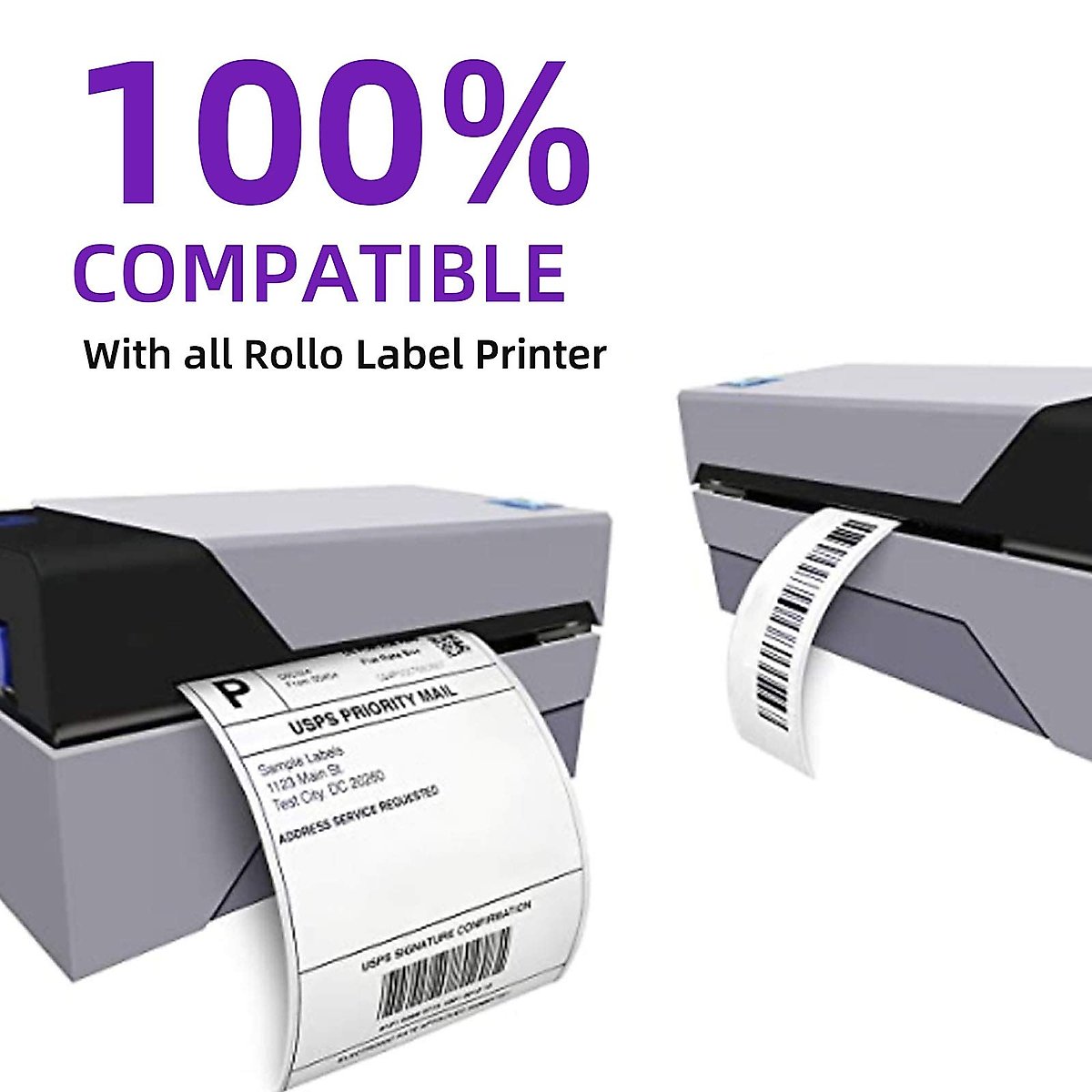 AveneMark 12 Rolls 4" x 2" Direct Thermal Labels for Barcodes Postage Address Shipping Labels Compatible with Rollo & Zebra Desktop Printers Adhesive - 750 Labels/Roll