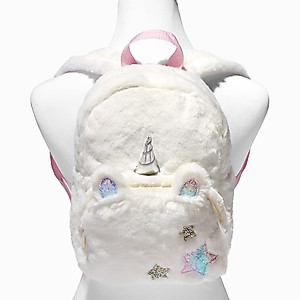 Claire's Club Furry Unicorn Star Patch Backpack | Magical White