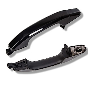 ECOTRIC 4Pcs Exterior Door Handles Replacement Compatible with 2014-2019 Chevy Silverado GMC Sierra Replacement for 22923605 23236150 22929464 22923599 84713668 22929412 Black