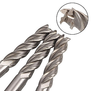 JMIATRY 8 Packs 1/4 inch End Mill 4 Flute Straight Milling Cutter HSS end Mill 1/4 inch Square Nose Straight Shank CNC Bits 1/4 Shank End Mills for Wood Steel, Titanium (6.35mm,4T)
