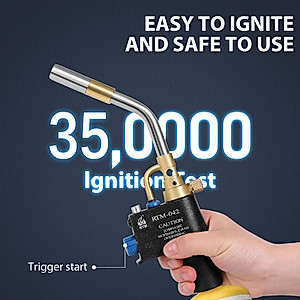 RTMMFG High-Intensity Propane Torch Head, Trigger Start Mapp Gas Torch