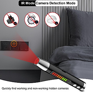 Brathird Spy Detector, Hidden Camera Detectors, Camera Finder, RF/Bug Signal Scanning/Magnetic Field Detection/IR Mode Detection for GPS Tracker, Spy Camera Detector Finder for Travel, Office, Car