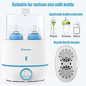 Baby Bottle - Baby Bottle Warmer: Double Bottle Warmer Fast Milk Warmer for Breastmilk feeding or Formula with Timer LCD Display Accurate Temperature Control Defrost & Keep Baby Food Heating BPA-Free