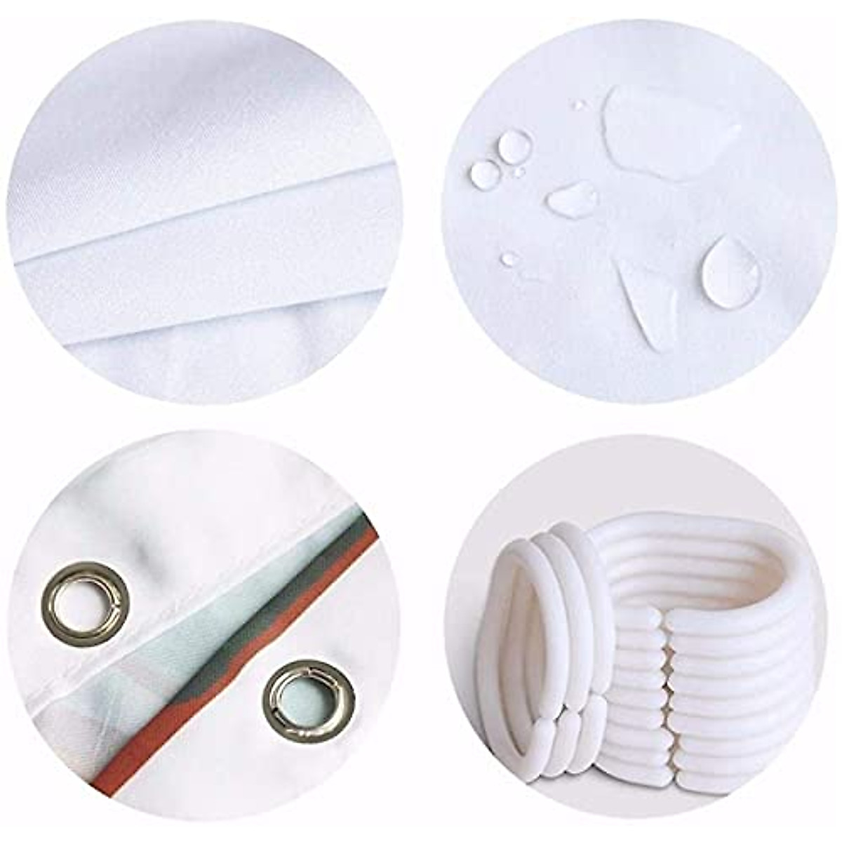 4Pcs Bandana in Red Paisley Pattern Shower Curtain Sets with Non Slip Rugs,Toilet Lid Cover and Bath Mat,Durable Waterproof Bath Curtain 71x71 12 Hooks_ZMYIXCJ