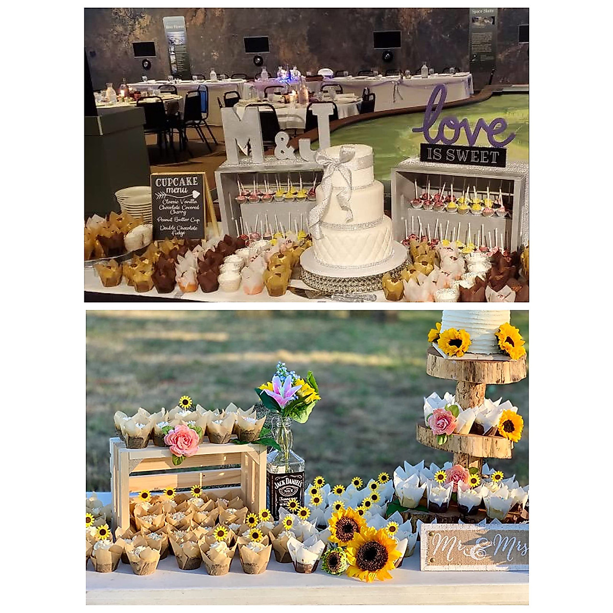 Tulip Cupcake Liners-300 Pack Tulip Cupcake Wrappers Greaseproof Muffin Liners Baking Cups For Birthday,Party,Wedding- Natural Color