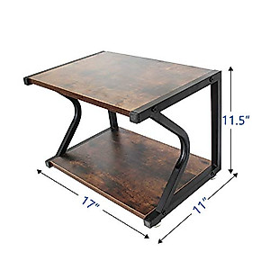 Unistyle Printer Stand with Anti-Skid Pads for Space Organizer,Desktop Stand for Printer as Storage Shelf, Book Shelf, Double Tier Tray for Home Office Organization