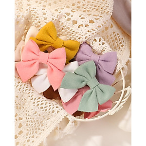 Jollybows 40PCS 2.8" Baby Girls Hair Bows Alligator Clips Woolen Hair Barrettes Hair Accessories for Little Girls Toddlers Teens Kids (1- Light Multi-colored)