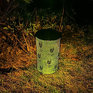 FLJZCZM Solar Lanterns Lights Outdoor Lantern Hanging Garden Metal Retro Light Battery Table Lamp Decorative Yard Camping Waterproof Green