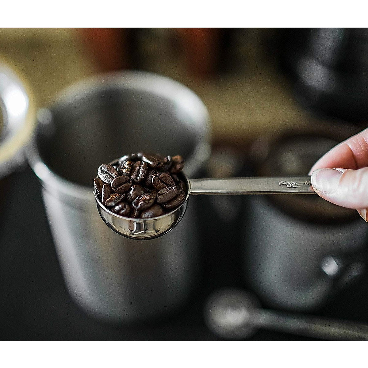 IZELOKAY 401 Coffee Scoop, Stainless Steel 1 Table Spoon