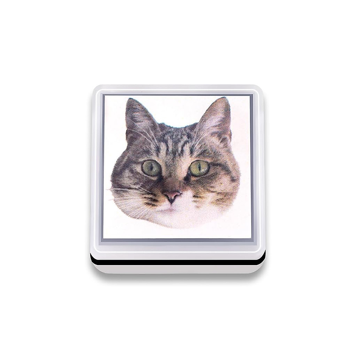 Personalized Pet Self-Inking Stamps,Custom Pet Photo Portrait Stamps for Cats Dogs,Rubber,Square,Funny Gift for Animal Lovers