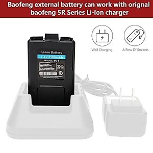 BAOFENG Orignal Extended Battery BL-5 2100mAh High Power Battery Replacement Battery for Two-Way Radio UV-5R BF-F8HP BF-F8RT BF-F8 BF-F8+ UV-5RX3 UV-5RE UV-5RTP R3 MK2 MK3X MK5 Plus Etc
