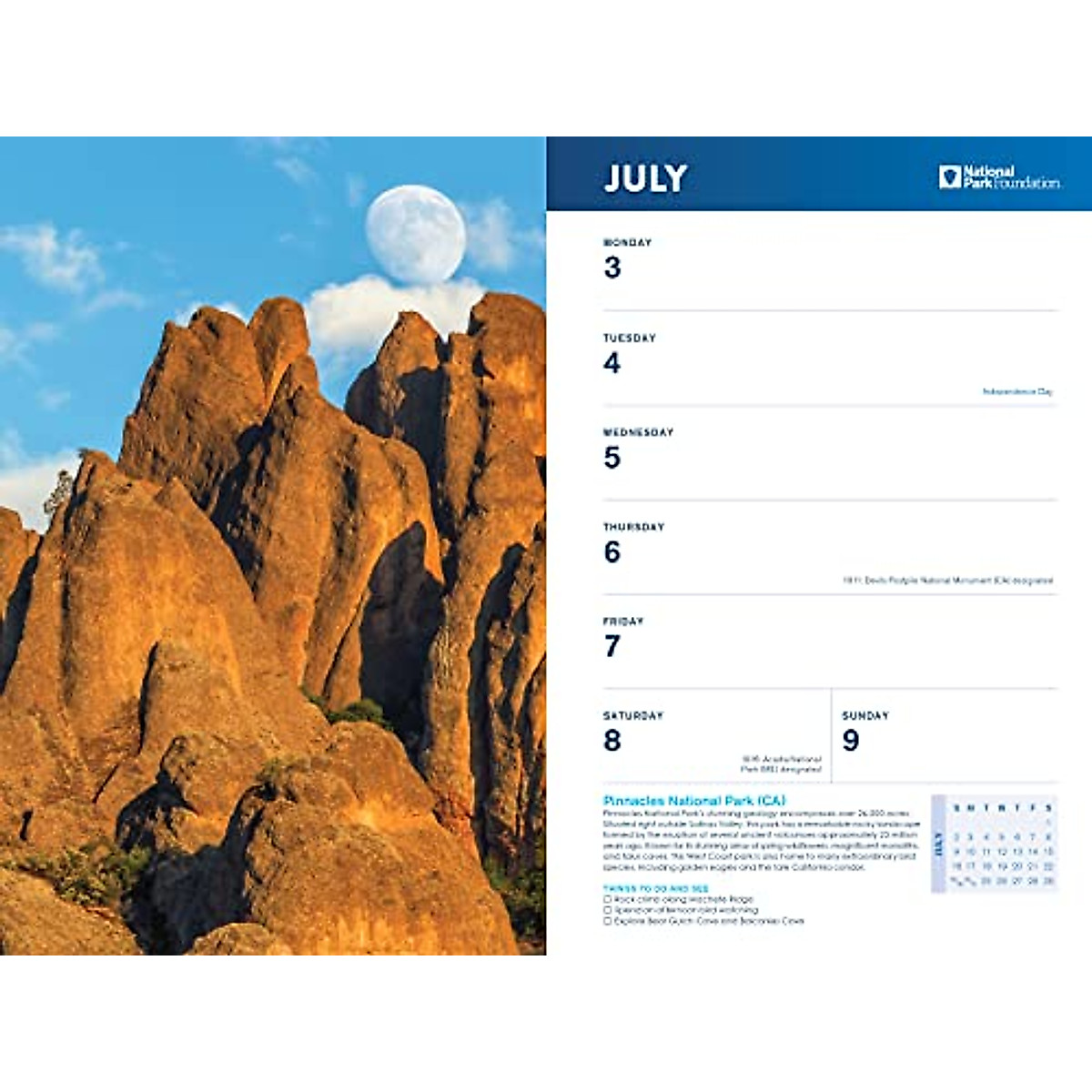 2023 National Park Foundation Planner: 12-Month Weekly Engagement Nature Calendar with Stickers (Thru December 2023)