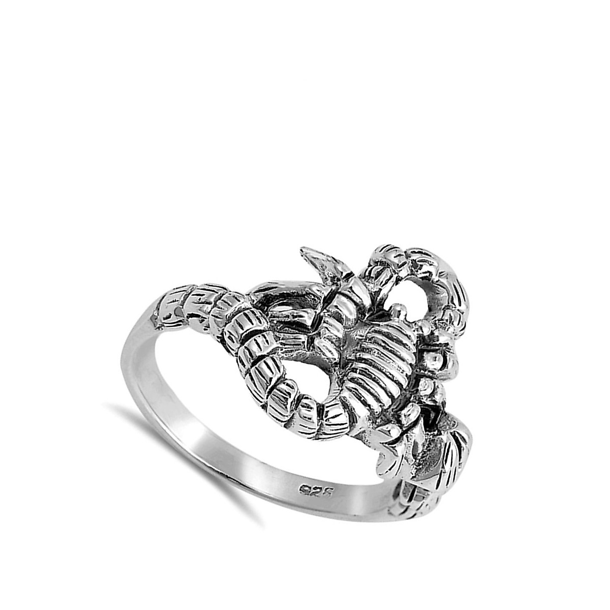 Oxidized Scorpion Dangerous Animal Biker Ring Sterling Silver Band Size 6