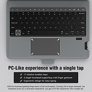 Nillkin Galaxy Tab S7 FE Keyboard Case 12.4 inch with Multi-Touch Trackpad and Camera Cover Compatible with Galaxy Tab S8 +/S7 +, Detachable Folio Keyboard Cover with S Pen Holder