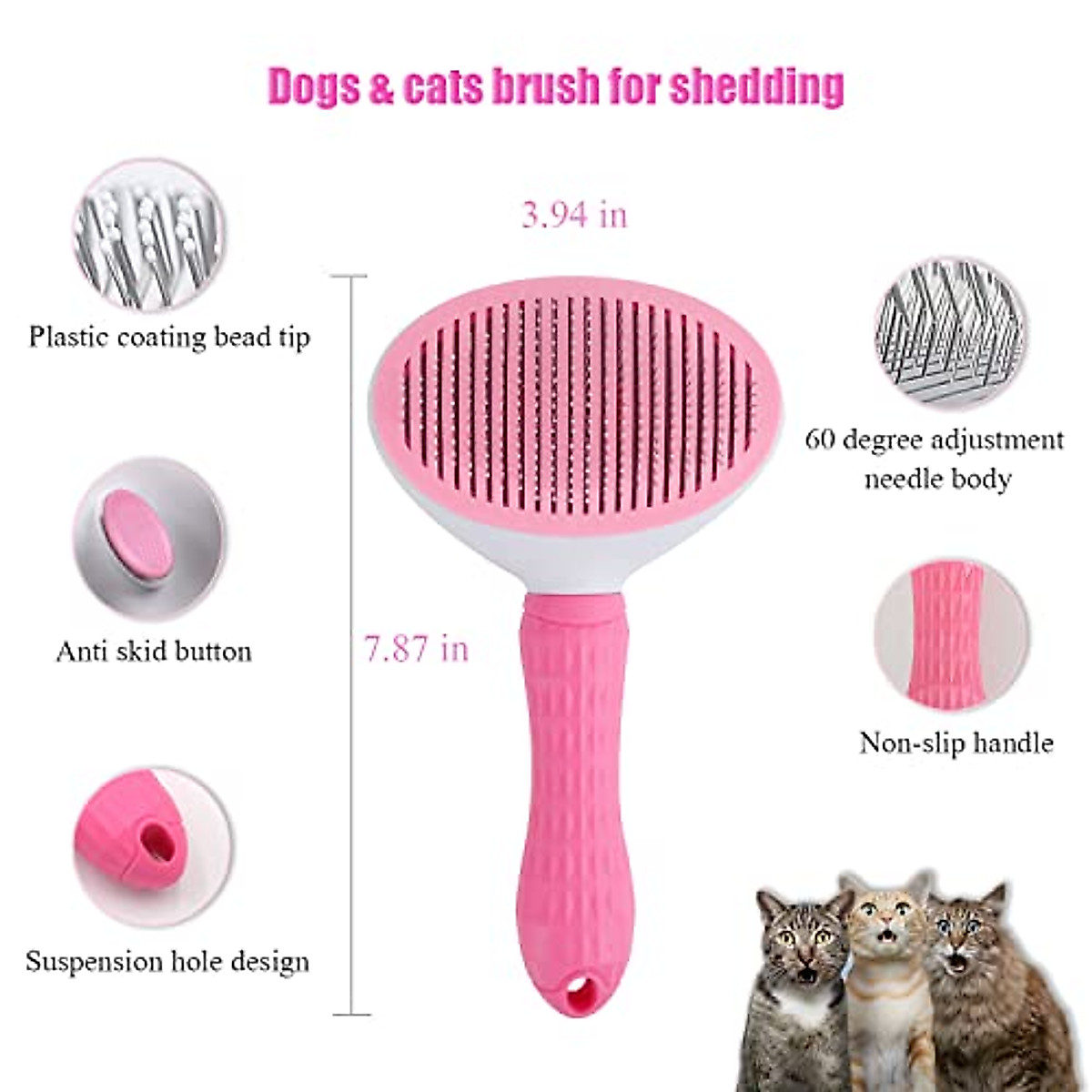 lanimal Cat brushes for indoor cats,deshedding brush for cats 2 Pack,Cat brush for shedding,Cat brush Pet Brush Suitable for Cat Dog or Horse,slicker brush Dog Brush for Shedding