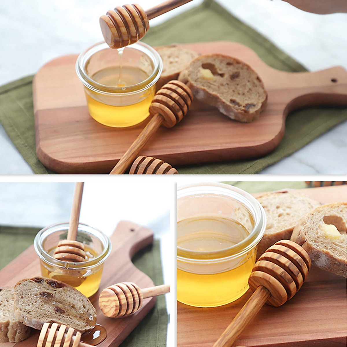 24 Pack Mini Wooden Honey Dipper Sticks, 4 Inch Mini Honey Stirrer Stick, for Honey Jar Dispense Drizzle Honey and Wedding Party Gift