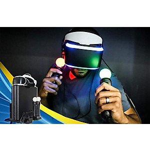 PS4 Stand Vertical Display Stand Charger for PlayStation PS VR Headset, PS4, Pro, Slim Console, DualShock 4 & Move Motion Controller