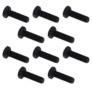 MroMax 10Pcs M6 x 20mm Left Hand Hex Bolt, Carbon Steel Grade 12.9, Black Oxide Finish, Full Thread, Hexagon Head Bolts for Furniture Repair