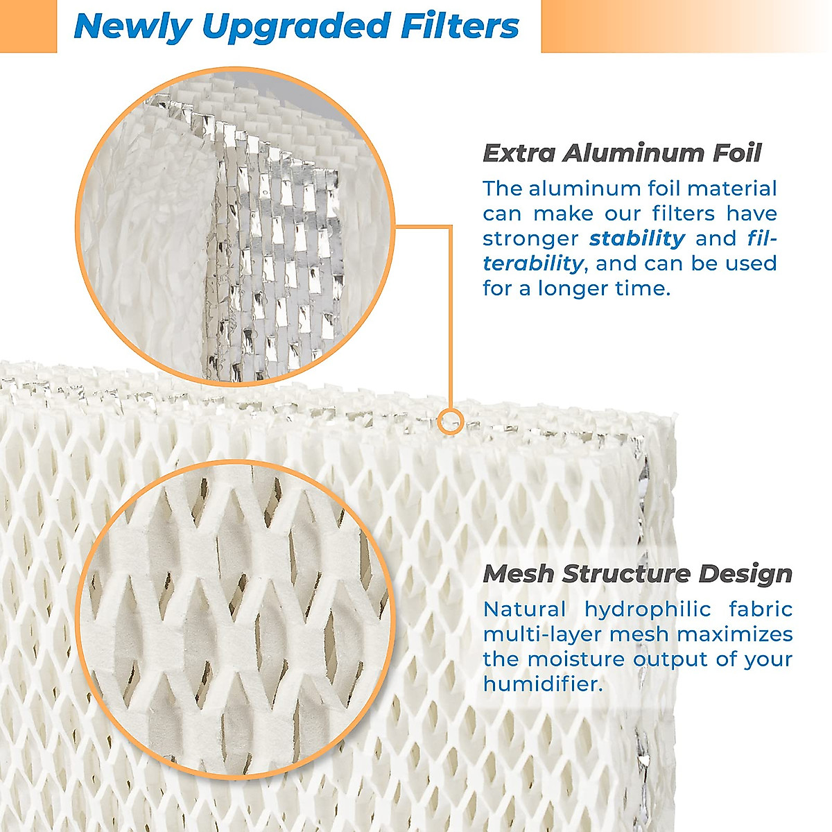 ANTOBLE 4 Pack WF813 Humidifier Filter Replacement for ReliOn RCM-832 RCM-832N, ProCare PCWF813 PCWF-813 PCCM-840 PCCM-832N, Equate EQWF813 EQ 2119-UL Cool Mist Humidifier Filters