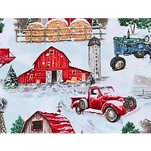 Christmas Tree Farm Cotton Fabric - Precut Fabric by The Yard - One Yard