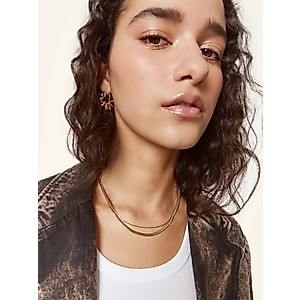 Hey Harper Jewelry Set with Gold Herringbone Necklace and Thin Chain Necklace - Waterproof Jewelry - 14k Gold, Tarnish free, Stainless Steel Jewelry for Women