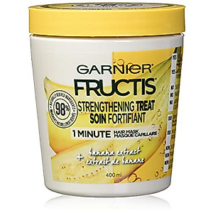 Garnier Hair Care Fructis Strengthening Treat 1 Minute Hair Mask With Banana Extract, 13.5 Fluid Ounce