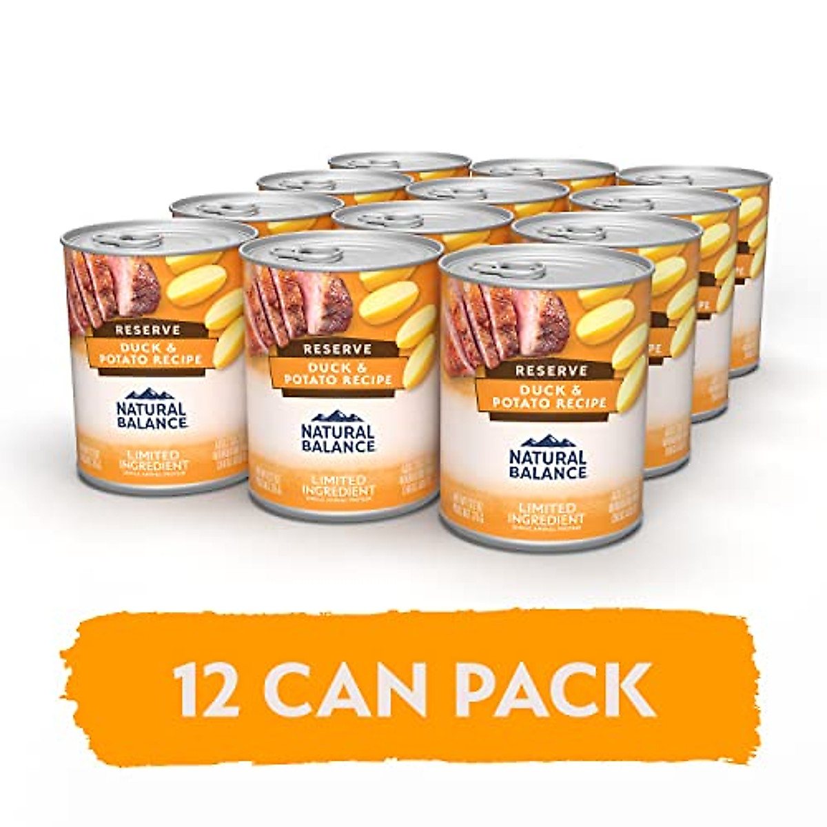 Natural Balance Limited Ingredient Adult Grain-Free Wet Canned Dog Food, Reserve Duck & Potato Recipe, 13 Ounce (Pack of 12)