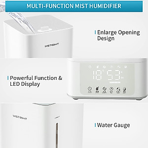 Wistopht Top Fill Humidifiers for Bedroom, 6L Ultrasonic Humidifiers for Large Room, Cool Mist Humidifier for Bedroom&Office, Quiet Anion Humidifier with Adjustable Mist Output,LED Touch Display