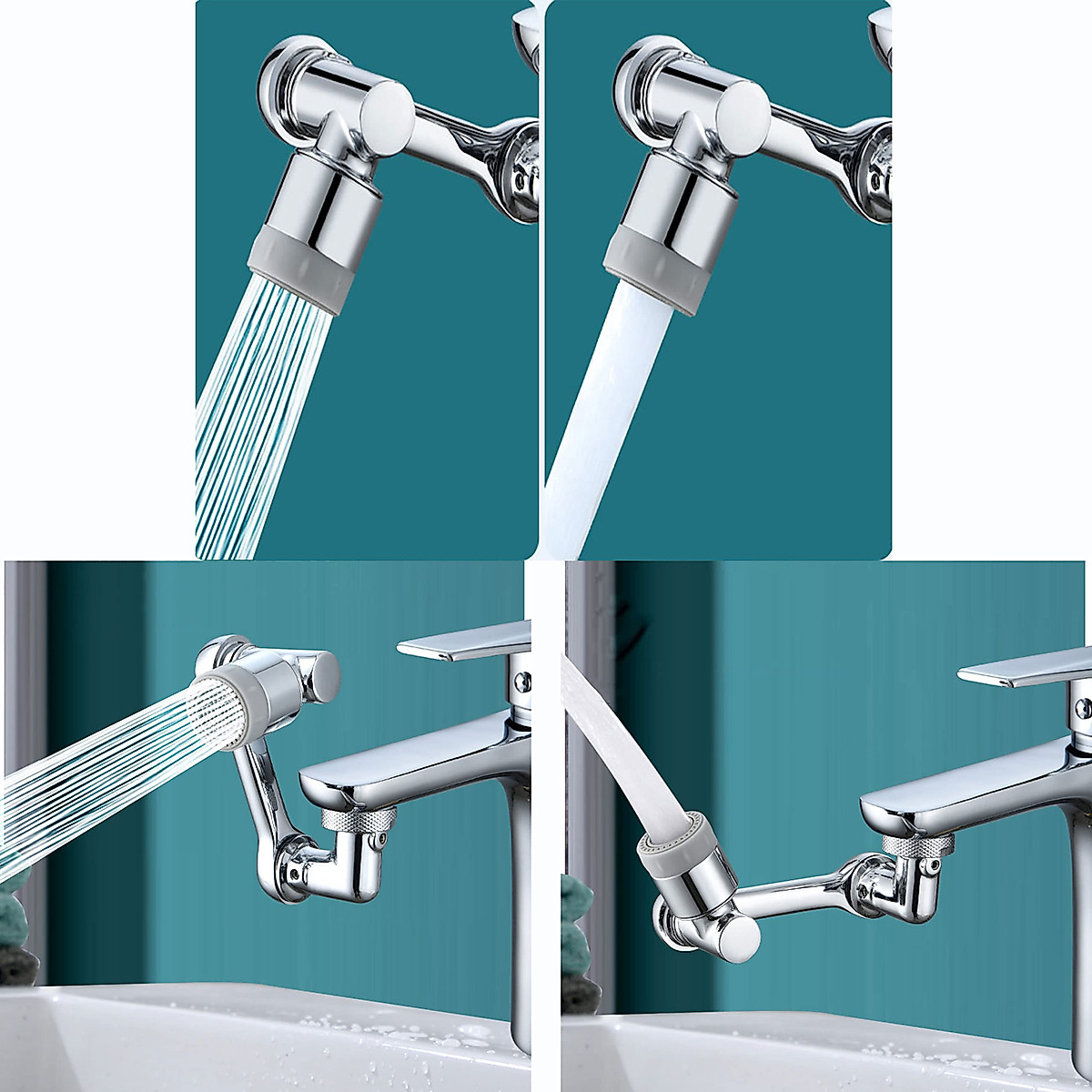 PSVOD 1080 Rotating Faucet Extender Aerato,1080 Faucet Extender Brass,Universal Splash Filter Faucet 1080 Rotating,2 Water Outlet Modes,for Kitchen Household