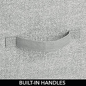 mDesign Small Storage Dresser End/Side Table Night Stand with 2 Removable Fabric Drawers - Organizer for Bedroom, Living Room, Closet - Hold Clothes, Linens, Accessories, Lido Collection, Gray/White