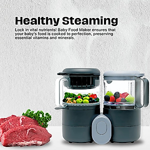 Baby Food Maker Steamer and Blender - Multifunction Baby Food Processor and Steamer w/Baby Blender, Defrosting & Reheating - Time Saving Baby Food Grinder - Baby Food Blender and Steamer (2 Liters)