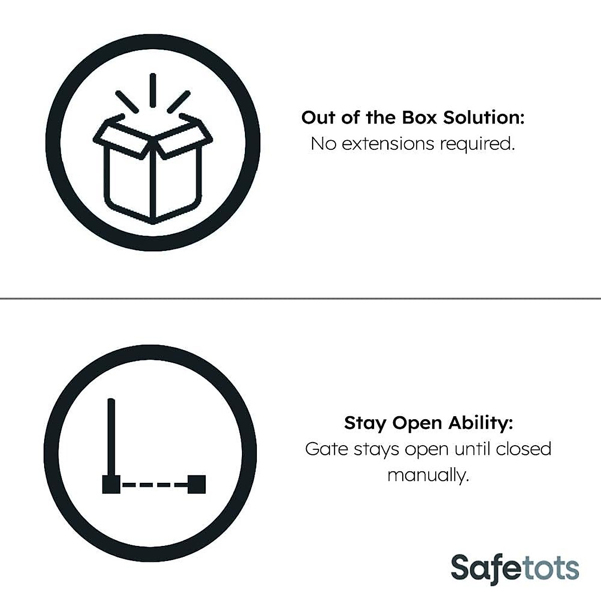 Bettacare Gate with Lockable Cat Flap Matt Black 75cm - 84cm