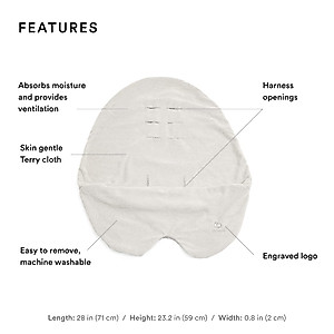 Stokke Xplory X Summer Cover, Light Grey - Absorbs Moisture & Provides Ventilation - Made with Soft Terry Cloth - Easy to Remove, Machine Washable - Compatible with Xplory X Stroller