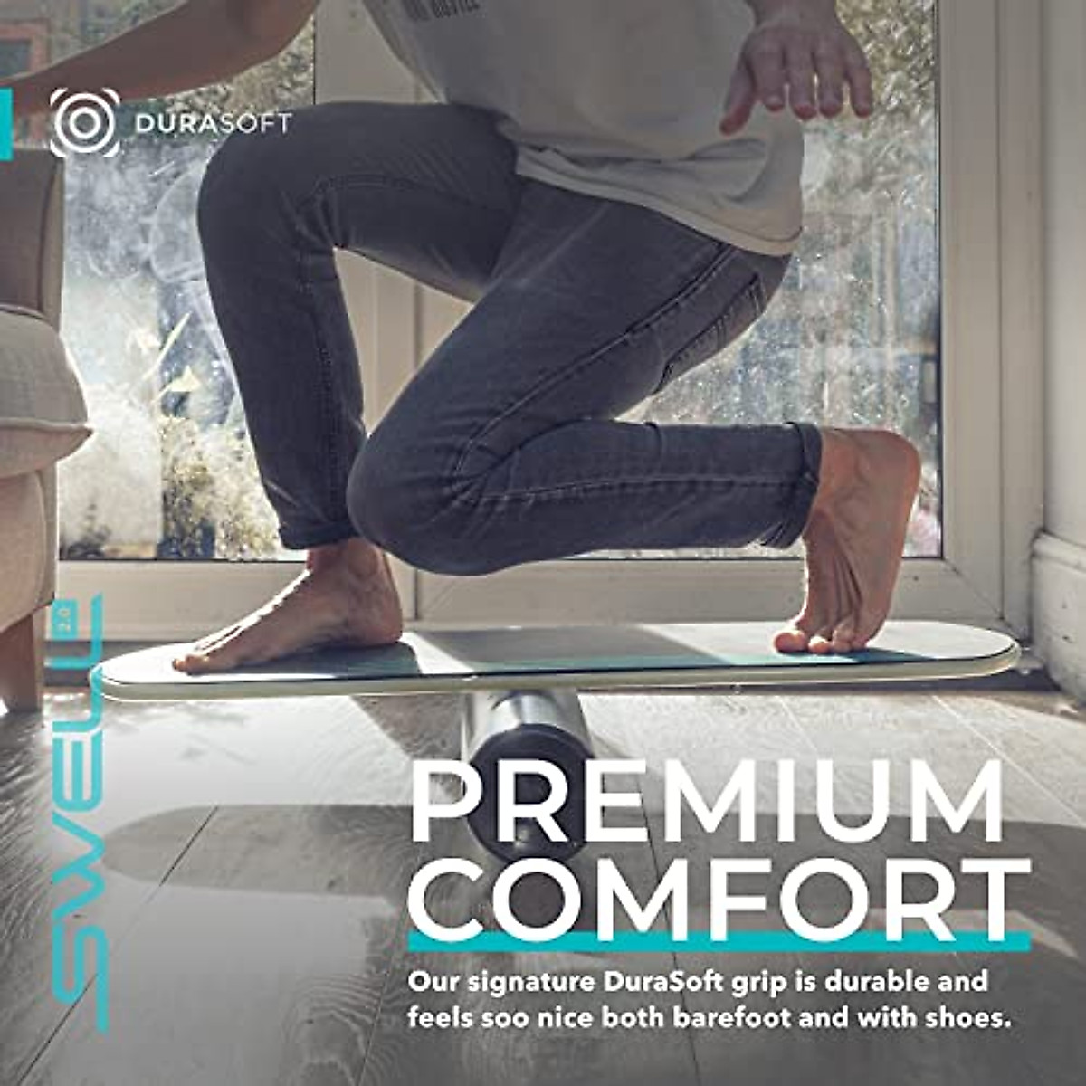 Revbalance Swell 2.0 - Surf & Paddle Balance Board Trainer (Reef - Teal)