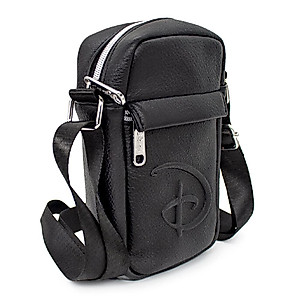 Disney Bag, Cross Body, Signature D Logo Embossed Black, Vegan Leather