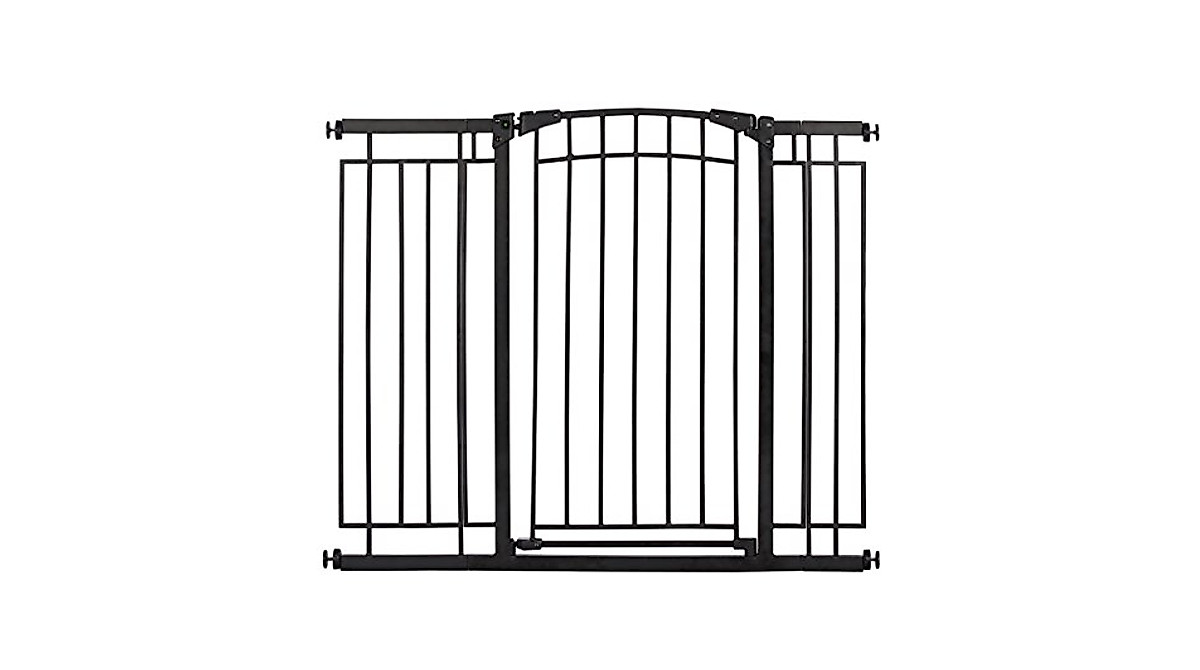 Evenflo Black Metal Walk-Thru Gate for Secure Childproofing