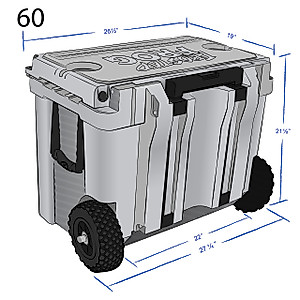 Frosted Frog 60 Quart Ice Chest Heavy Duty High Performance Roto-Molded Commercial Grade Insulated Cooler with Telescoping Handle and Wheels (Red Camo)