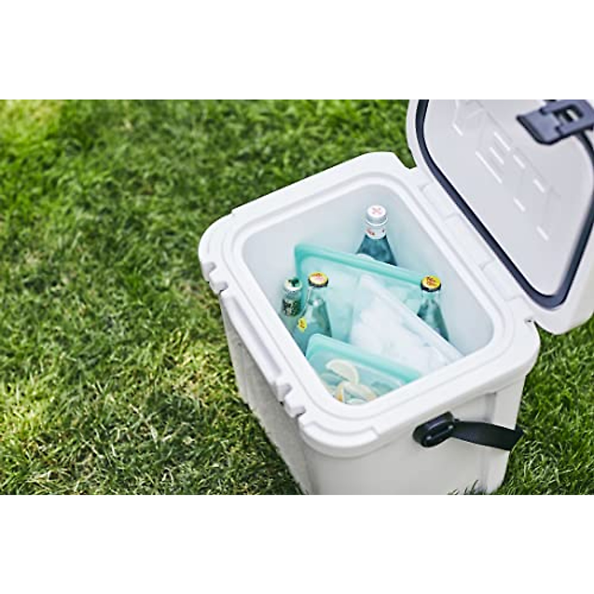 Stasher STSU01A Silicone Reusable, Stand-Up Mid (Clear) & Silicone Reusable Storage Bag, 1/2 Gallon (Clear) | Food Meal Prep Storage Container