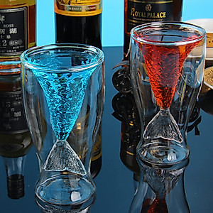 Mermaid Gifts,Set of 2 3OZ shot glasses for Girl & Women,Mermaid Tail Wine Glasses, Novelty Mermaid Shot Glass,for Beer Whiskey Cocktail,Gift for Mermaid Party Favors,Birthday,Christmas,New Year