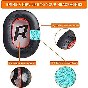 Zotech Replacement Leather Earpads Cushions for Plantronics BackBeat PRO 2, Voyager 8200 UC Headphones (Black)
