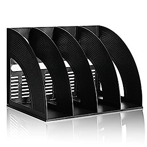 Lemical Sturdy Magazine File Holder Organizer No Width Limitation Book Rack Desktop File Folder Frames Dividers Document Storage Box File Rack File Sorter Office Supplies