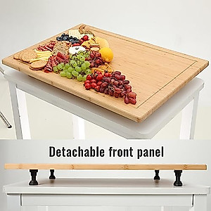 YUHFERA Stove Cover Board for Gas Stovetop - Raised Cutting Board with Legs and Juice Grooves, Adjustable Noodle Board Stove Cover for RV Stove Top (29.5" x 21.2")