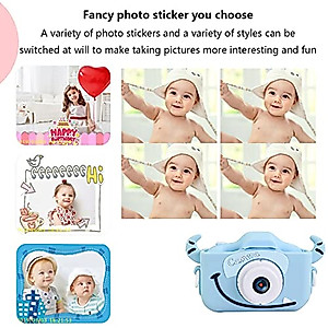 Kids Camera Toys for Boys and Girl, Kids Digital Video Camera for Children with Shockproof Soft Cover, Best Christmas Birthday Gifts for Boys Girls ( Color : Blue , Memory card : With 8g memory card )