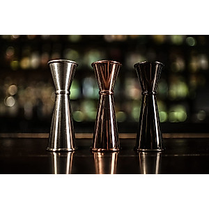 BARIANTTE Black Cocktail Jigger for Bartending, Double Jigger 2 oz 1 oz, Cocktail Measuring Cup Shot Measure Jigger, Bar Japanese Jigger with Measurements Inside, Liquor Measuring Jigger