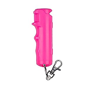 SABRE RED Pepper Gel with Snap Clip, 25 Bursts (5x Other Brands), 12-Foot (4-Meter) Range, Flip Top Safety, Gel is Safer, Maximum Strength OC Spray, Durable Hard Case, Ergonomic Finger Grip, Pink
